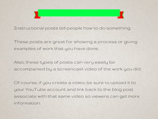 12 Types of Blog Posts - Kickstart Your Next Teacher Blog Posts | PPT