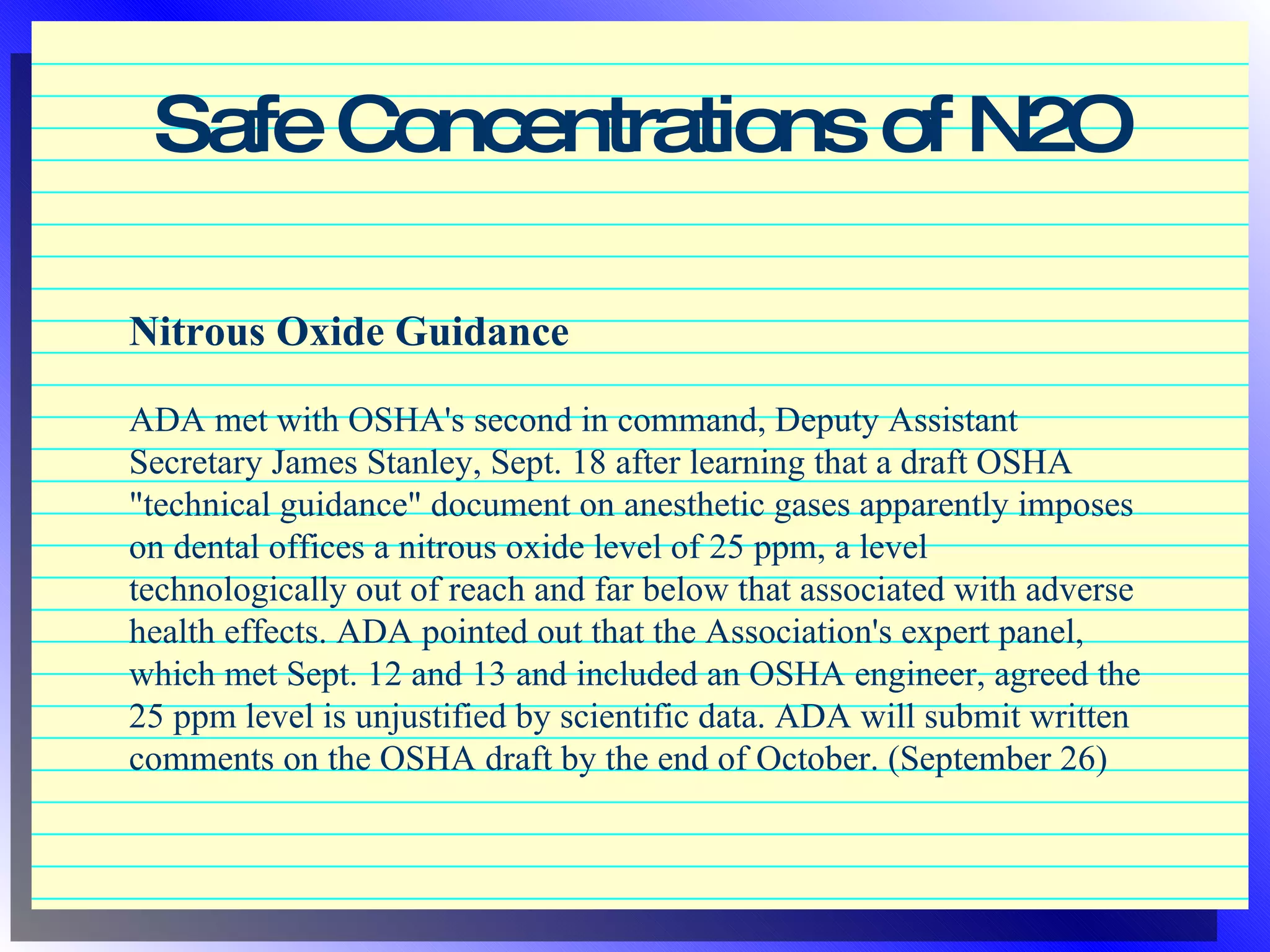 Nitrous Oxide Sedation in Pediatric Dentistry | PPT