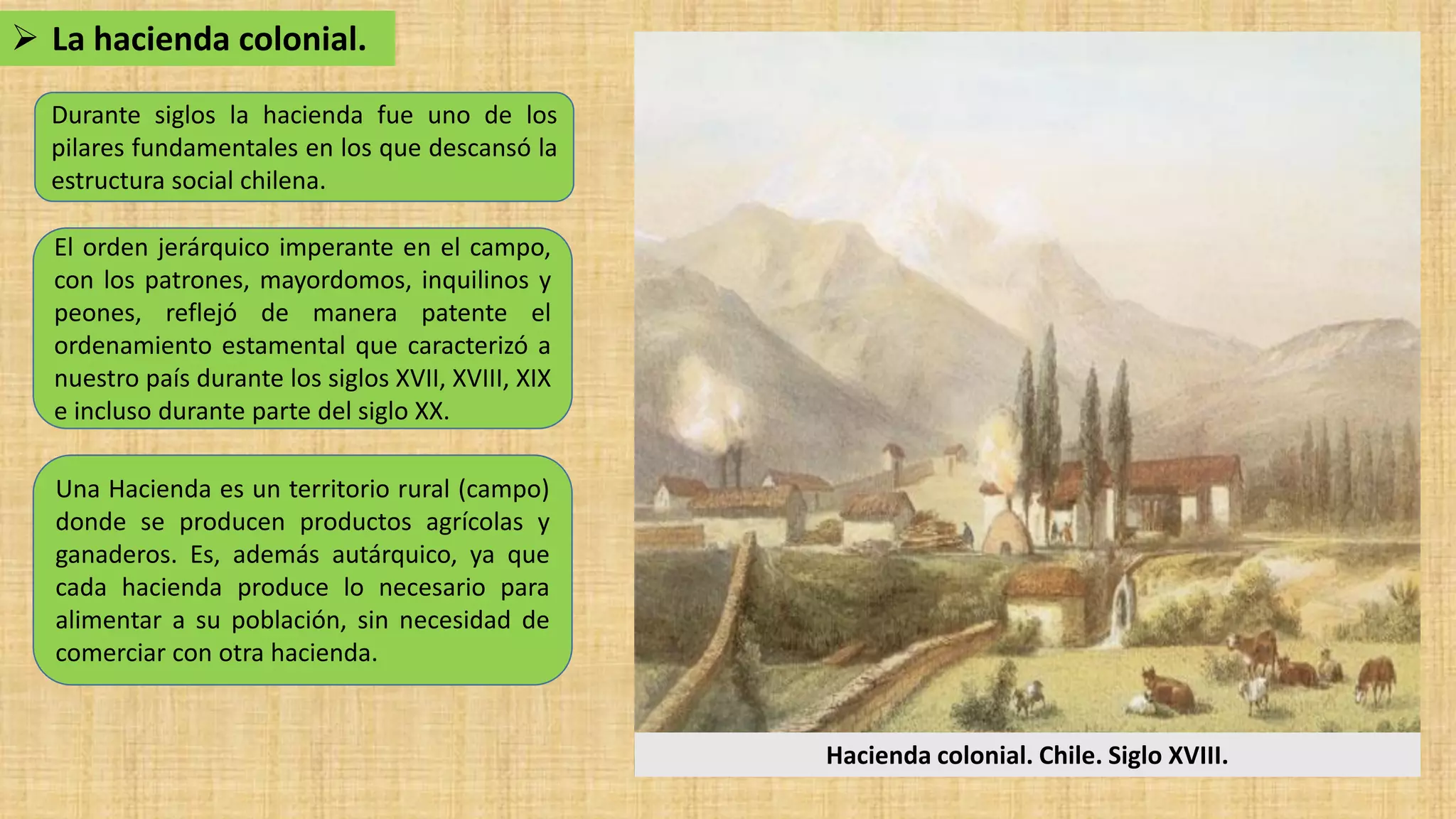 Octavo básico. Unidad 2. Clase 8. La hacienda colonial en América.. | PDF