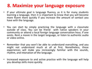 10 tips for language learning success | PPTX