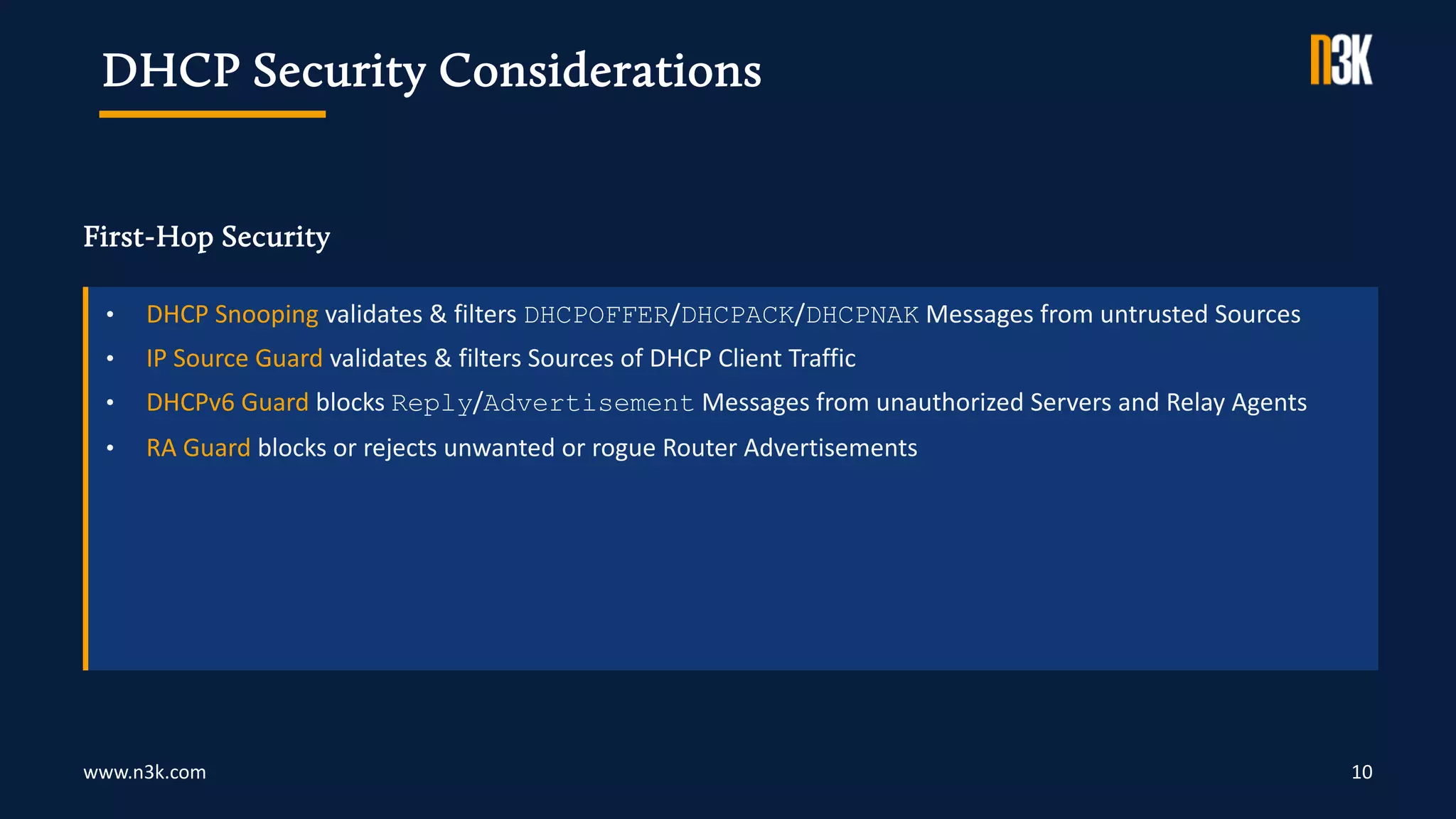 DHCP Security Consideration | PDF