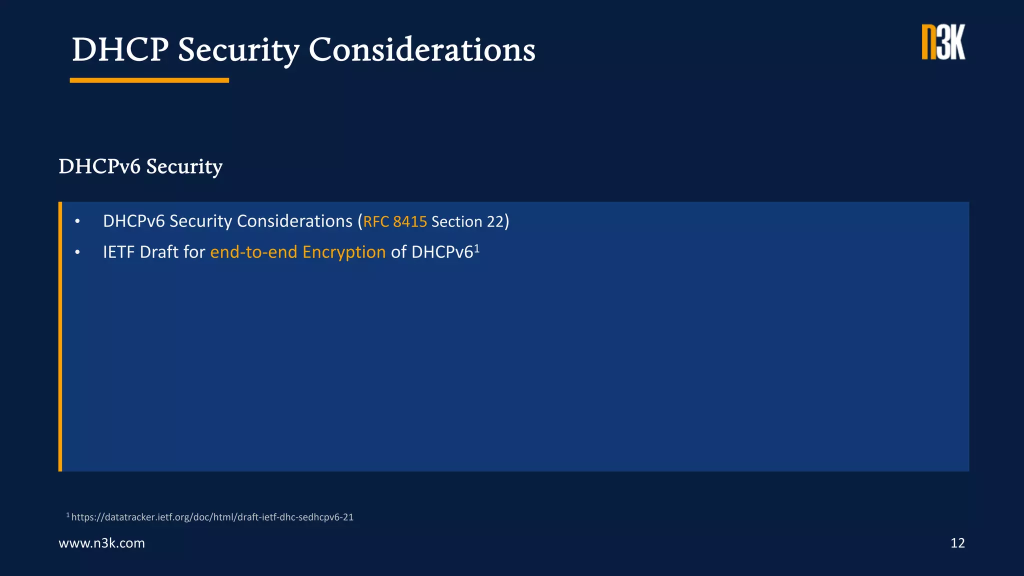 Dhcp Security Consideration Pdf Computer Networking Computing