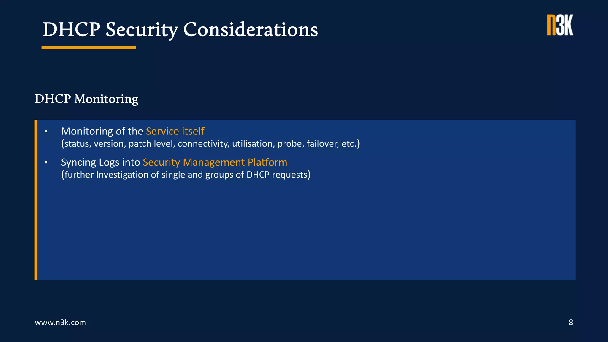 Dhcp Security Consideration Pdf Computer Networking Computing