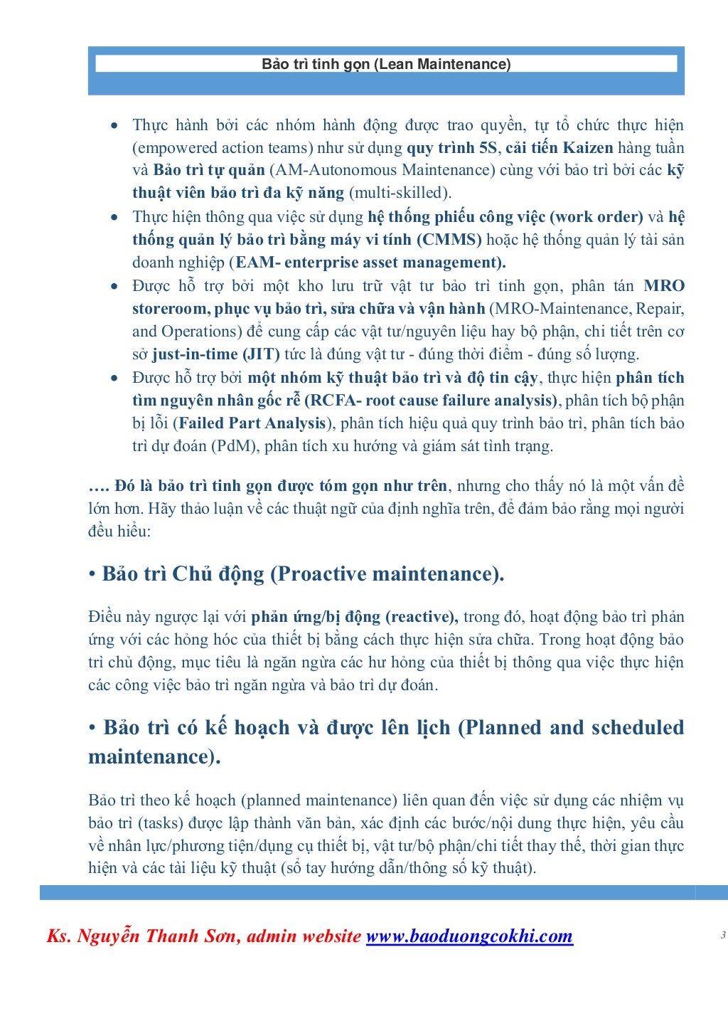 Bảo trì tinh gọn (Lean Maintenance) | PDF