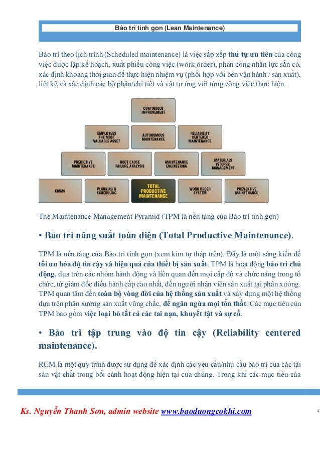 Bảo trì tinh gọn (Lean Maintenance) | PDF