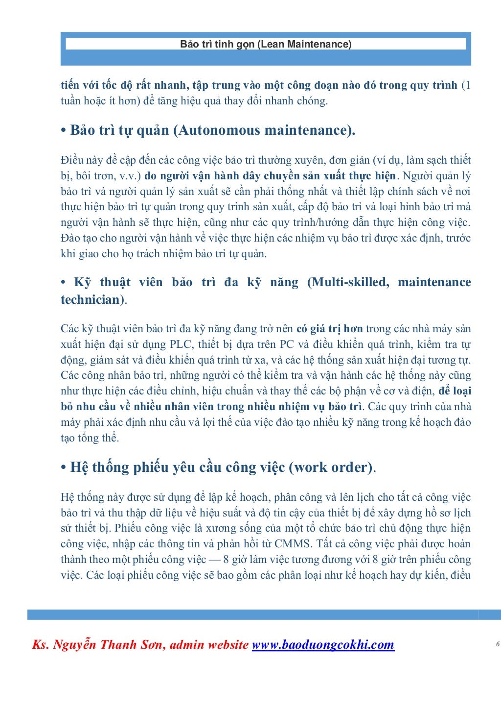 Bảo trì tinh gọn (Lean Maintenance) | PDF