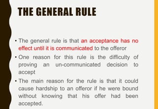 Acceptance in Contract and its Communication | PPTX