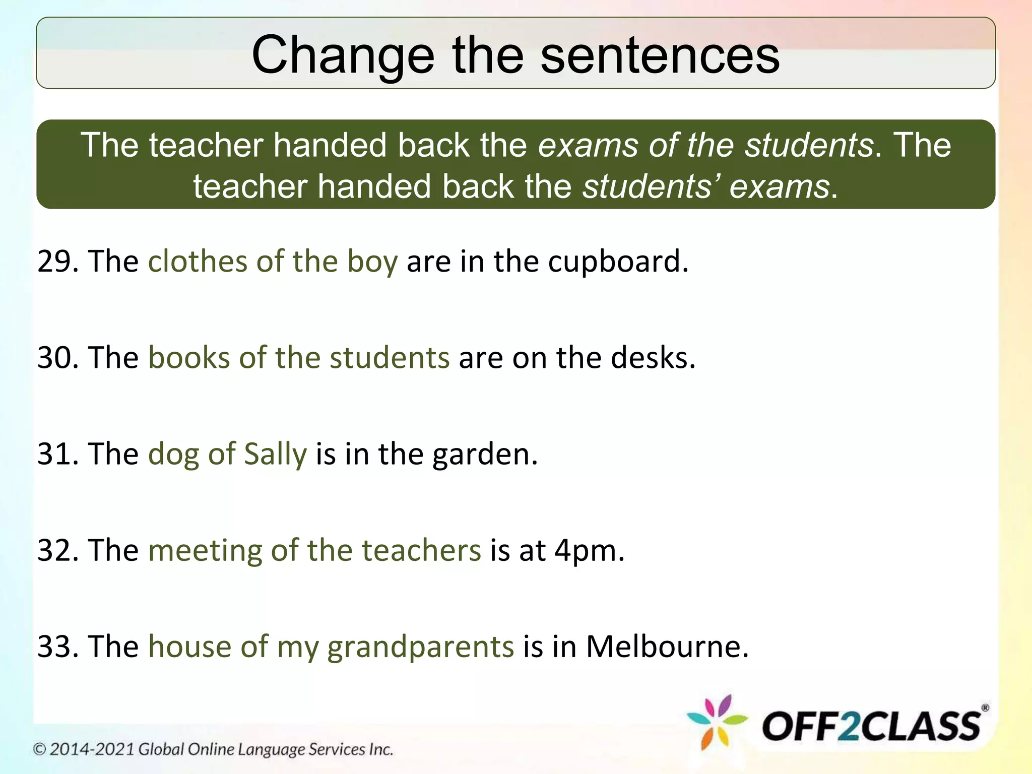 Possessive Nouns – Free ESL Lesson Plan | PPTX