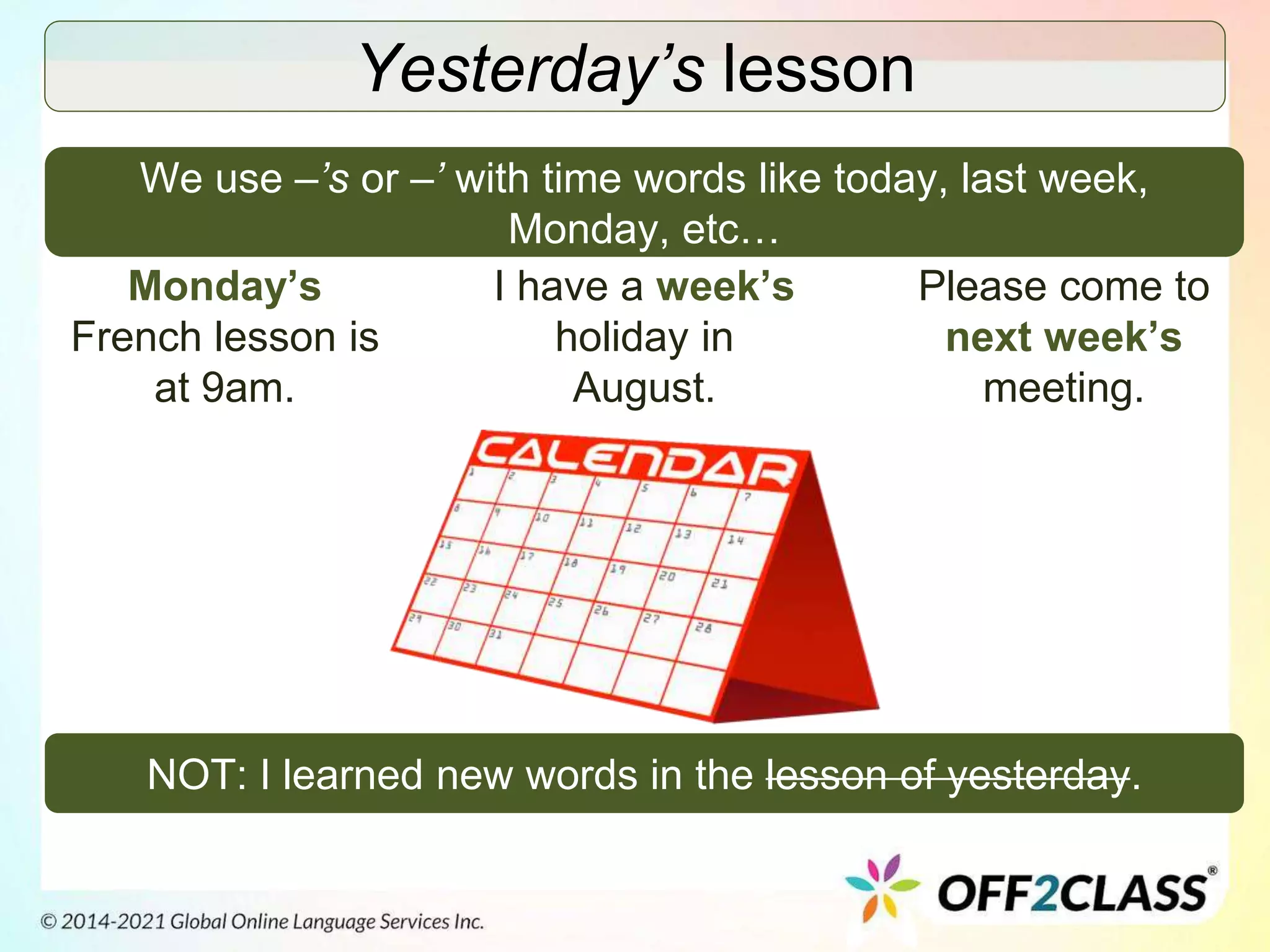 Possessive Nouns – Free ESL Lesson Plan | PPTX