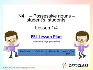 Possessive Nouns – Free ESL Lesson Plan | PPTX