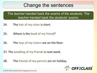 Possessive Nouns – Free ESL Lesson Plan | PPTX
