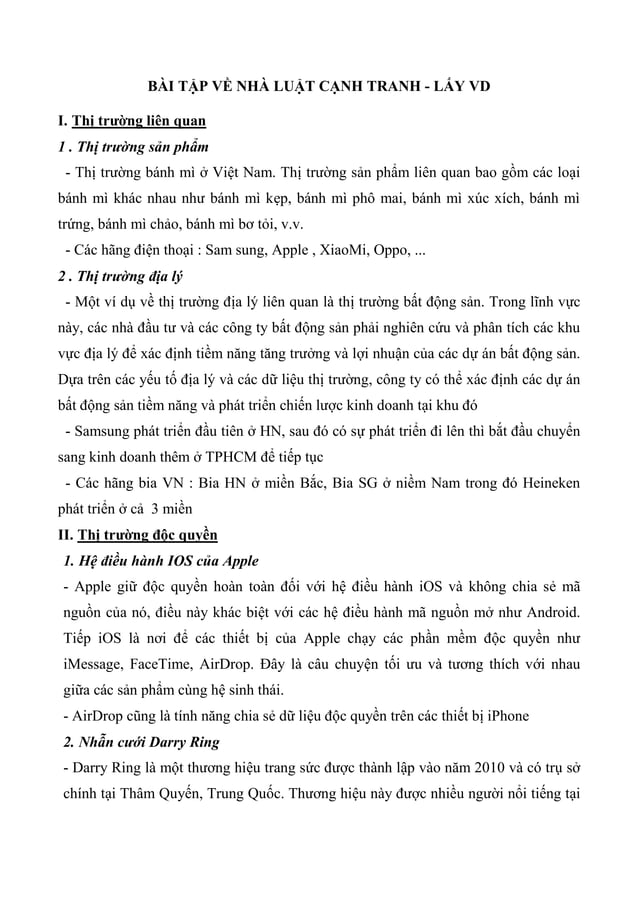 N4 - BTVN LUẬT CẠNH TRANH.docx.......... | PDF