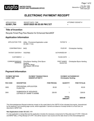 Chris Harding Utility Provisional Patent Idea for Economically ...