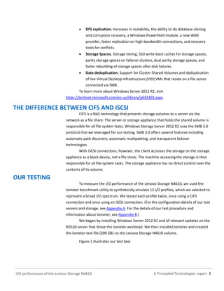 I/O performance of the Lenovo Storage N4610 | PDF