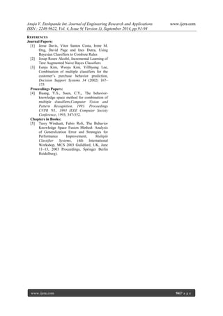 Comparision of methods for combination of multiple classifiers that predict behavior patterns | PDF