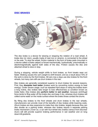 Automobile: Brakes and Suspension | PDF