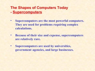 Shapes of computers | PPS | Desktops | Computing