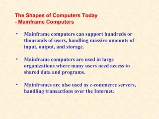 Shapes of computers | PPS | Desktops | Computing
