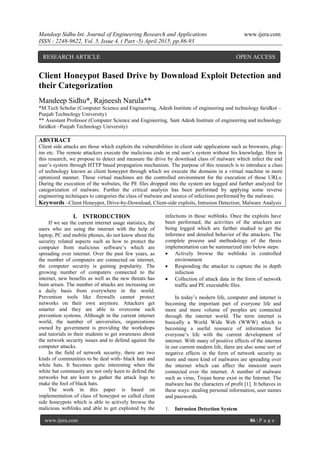 Client Honeypot Based Drive by Download Exploit Detection and their Categorization | PDF