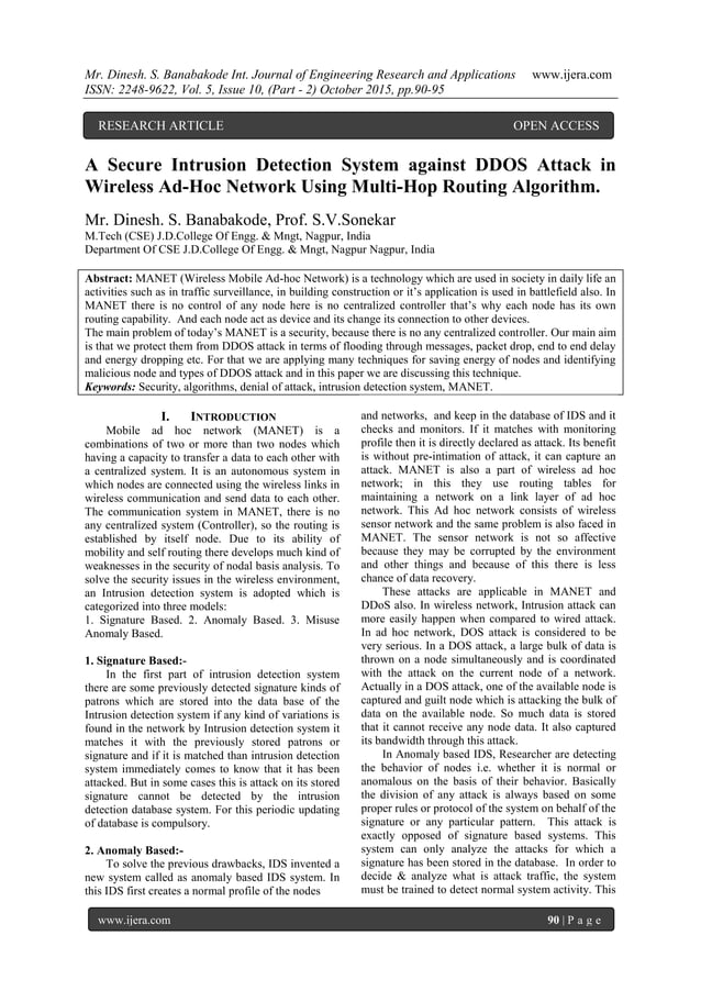 A Secure Intrusion Detection System against DDOS Attack in Wireless Ad-Hoc Network Using Multi ...