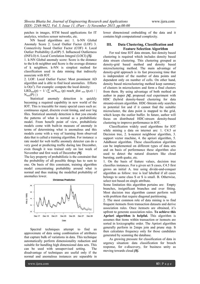 Analysis on different Data mining Techniques and algorithms used in IOT | PDF