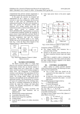 Simulation of 3 Phase to 3 Phase Power Conversion Using Matrix Converter with Maximum and ...