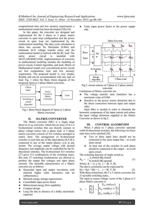 Simulation of 3 Phase to 3 Phase Power Conversion Using Matrix ...
