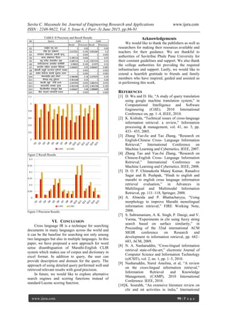 Marathi-English CLIR using detailed user query and unsupervised corpus ...