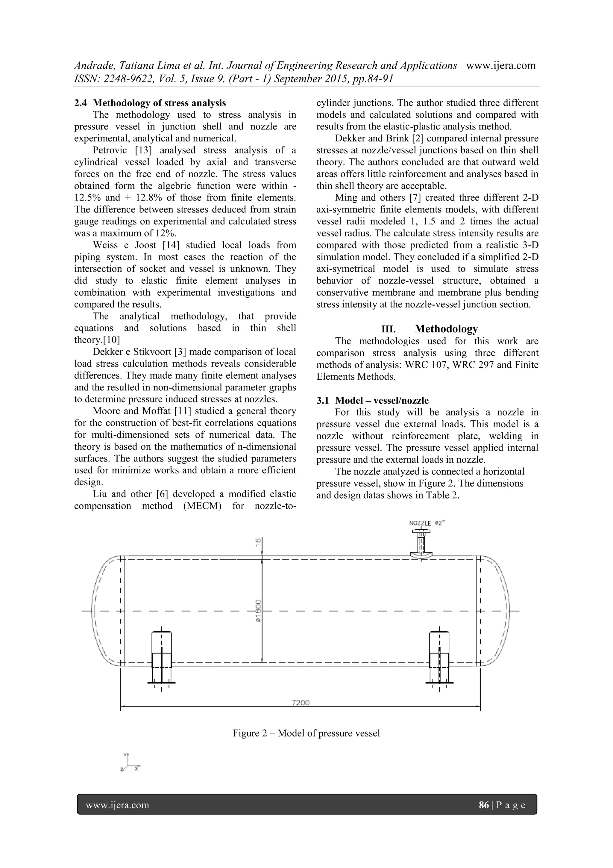 Analysis of Stress in Nozzle/Shell of Cylindrical Pressure Vessel under Internal Pressure and ...