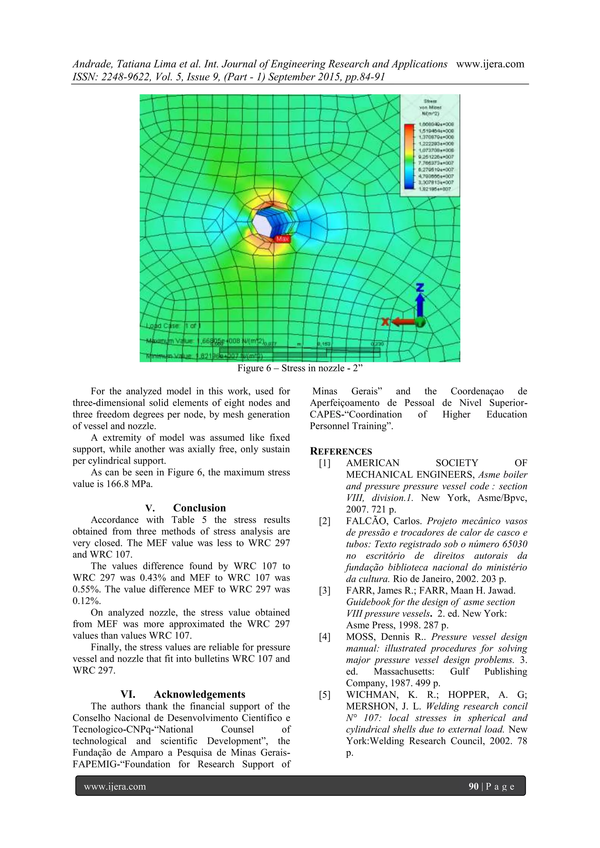 Analysis of Stress in Nozzle/Shell of Cylindrical Pressure Vessel under ...