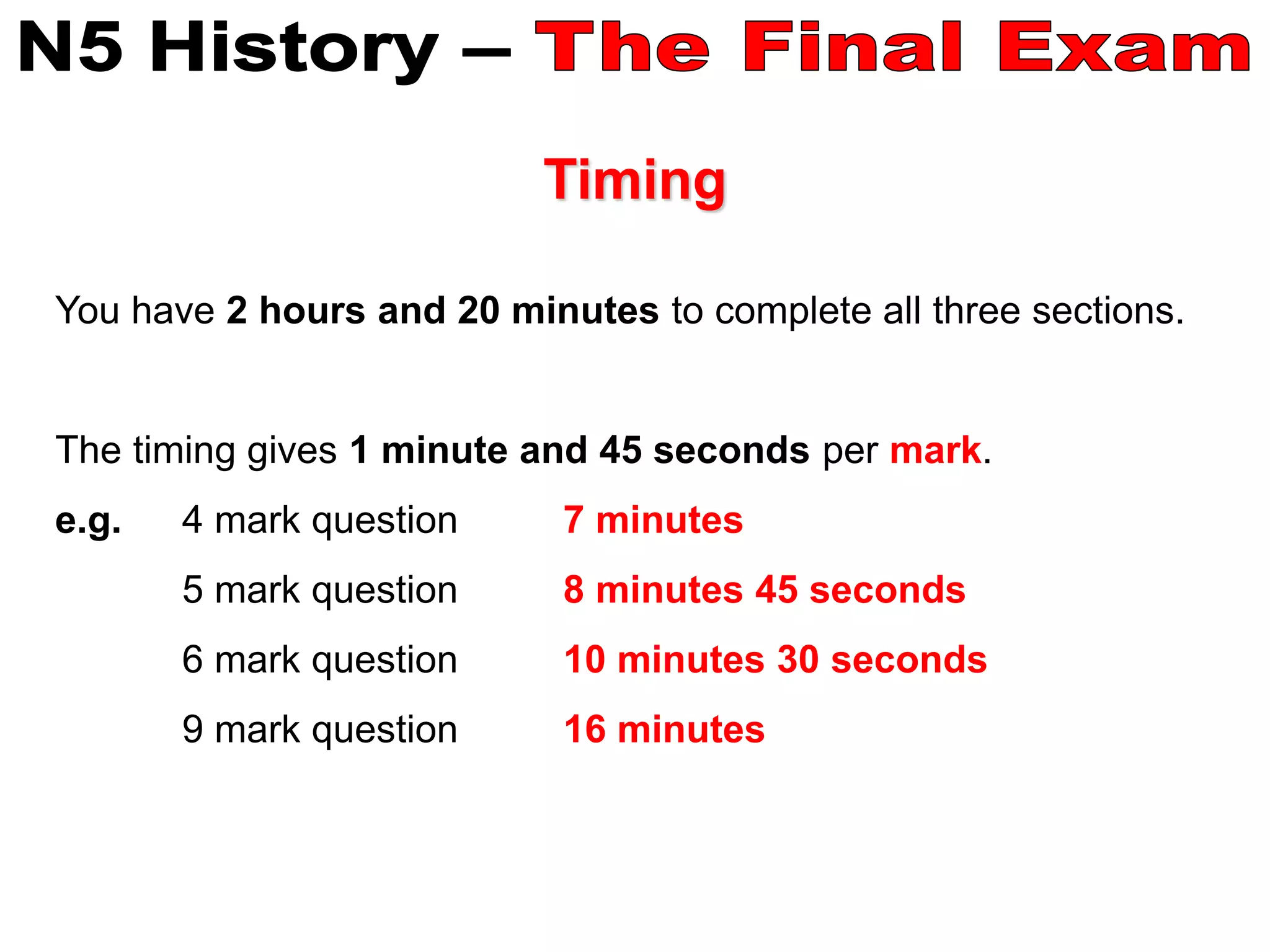 N5 History - the final exam | PPTX