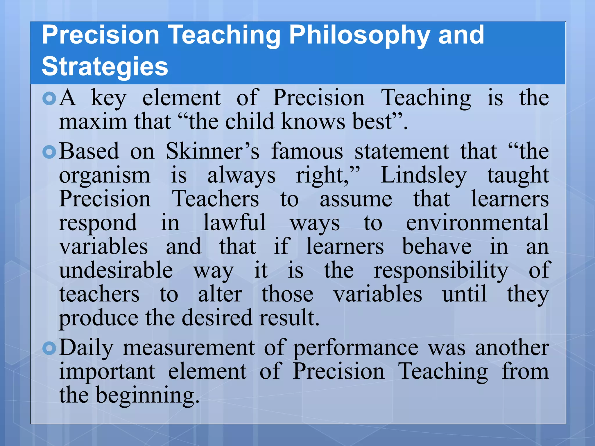 Precision teaching | PPTX