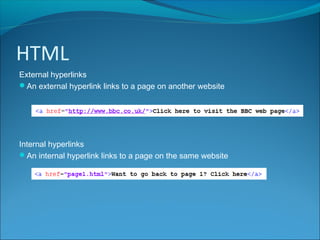N5 Computing Science HTML | PPT