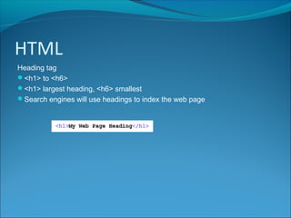 N5 Computing Science HTML | PPT