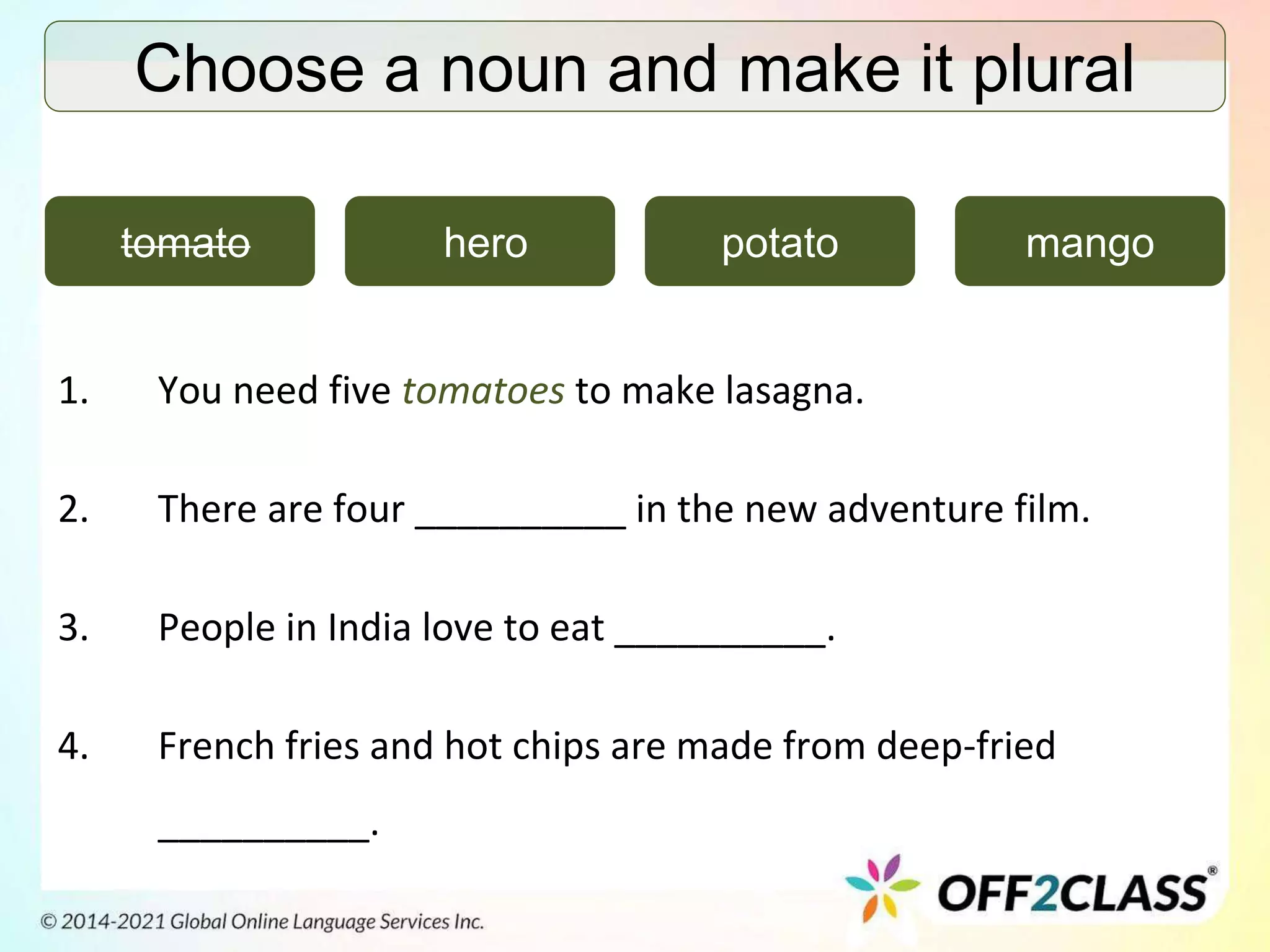 Singular And Plural Regular Nouns – Free ESL Lesson Plan | PPTX