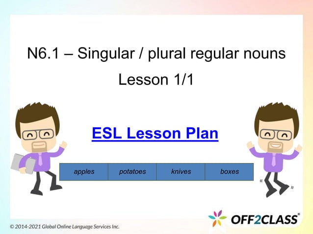 Singular And Plural Regular Nouns – Free ESL Lesson Plan | PPT