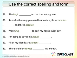 Singular And Plural Regular Nouns – Free ESL Lesson Plan | PPTX