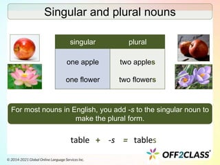 Singular And Plural Regular Nouns – Free ESL Lesson Plan | PPTX