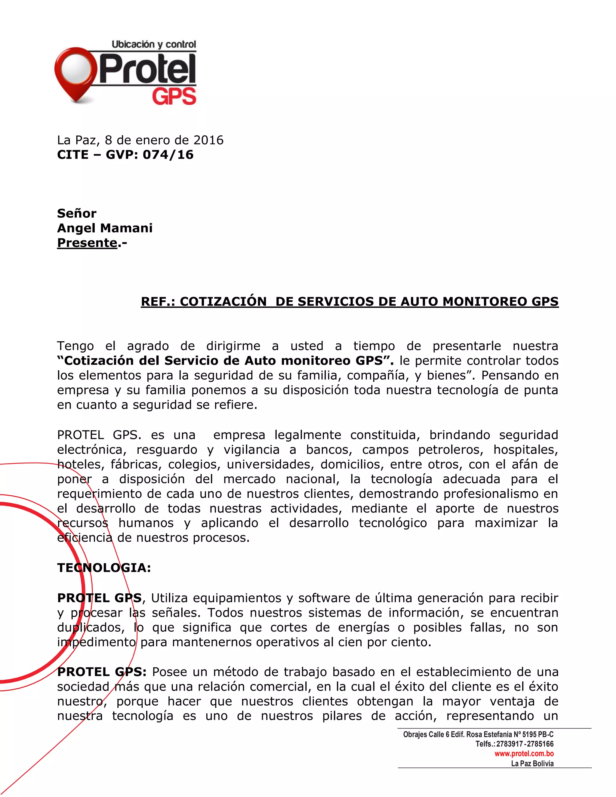 Cotizacion gps angel mamani | PDF