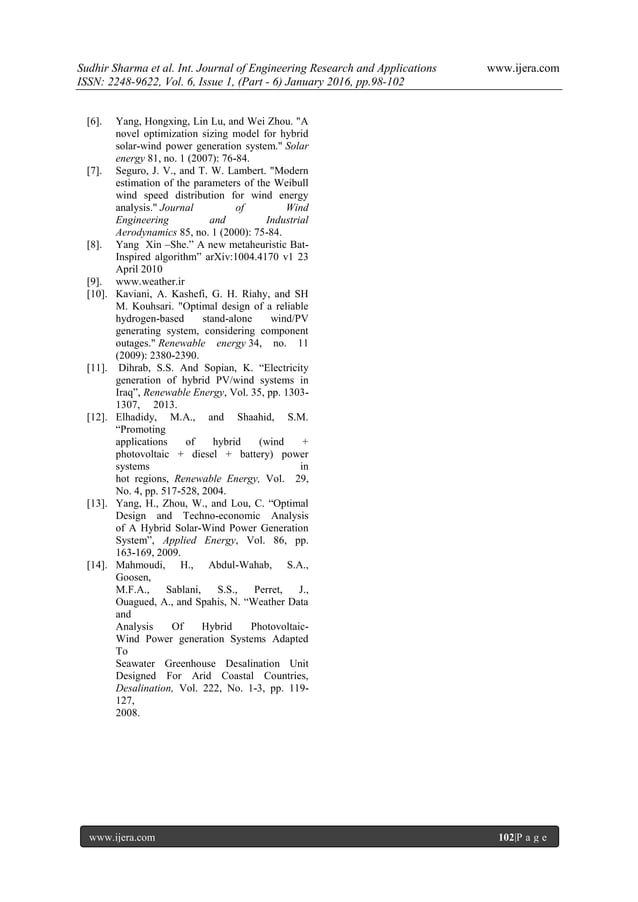 Optimizing Hybrid Wind Diesel Generator System Using Bat Algorithm Pdf