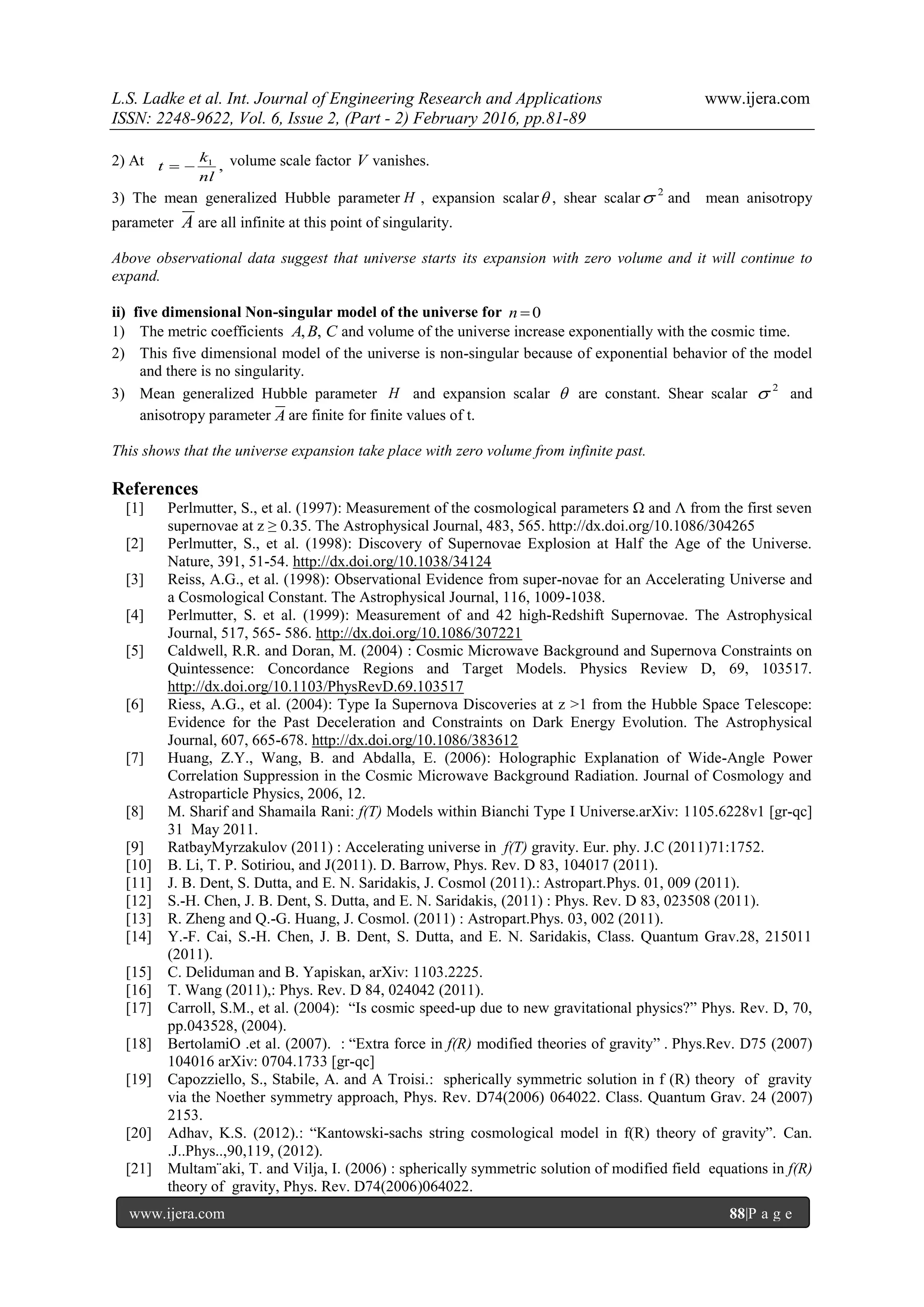 Five Dimensional Bianchi Type-V Space-Time in f (R,T) Theory of Gravityw | PDF | Physics | Science