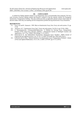 Transportation Problem with Pentagonal Intuitionistic Fuzzy Numbers Solved Using Ranking ...
