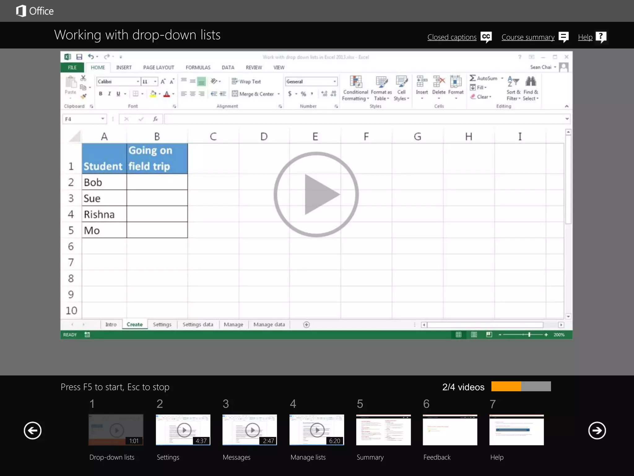 Microsoft Office Excel 2013 Tutorials 24- Working with Dropdown lists | PPT