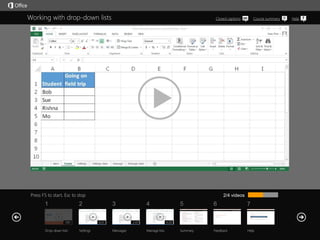 Microsoft Office Excel 2013 Tutorials 24- Working with Dropdown lists | PPT
