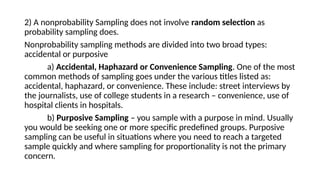 Biostatistics/ epidemiology in nursing sampling | PPTX