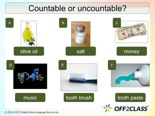 Countable And Uncountable Nouns – Free ESL Lesson Plan | PPTX