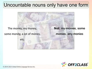 Countable And Uncountable Nouns – Free ESL Lesson Plan | PPTX