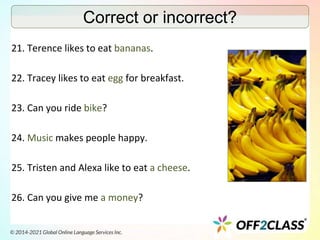 Countable And Uncountable Nouns – Free ESL Lesson Plan | PPTX