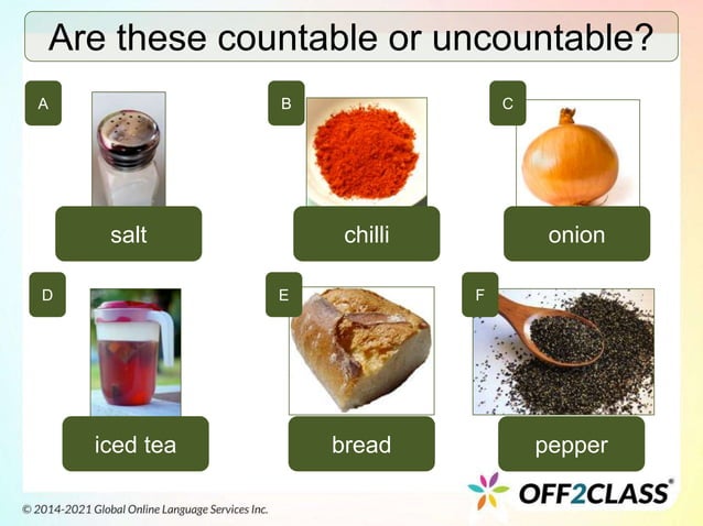 Countable And Uncountable Nouns – Free ESL Lesson Plan | PPTX ...