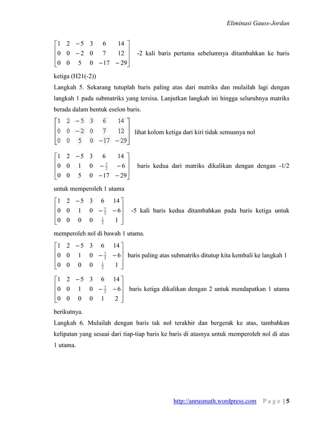 Eliminasi gauss-jordan | PDF